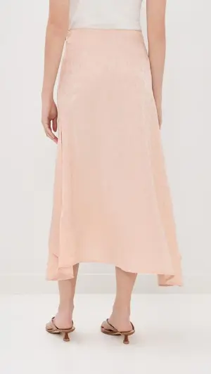 Victoria Beckham Asymmetrical Floral Jacquard Midi Skirt