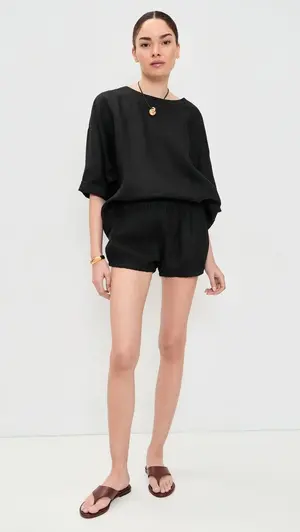 Suzie Kondi Saria Linen Top - Black