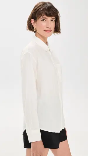 Z Supply Collared Linen Shirt - White
