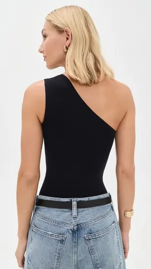 Commando Ballet Shoulder Thong Bodysuit - Black
