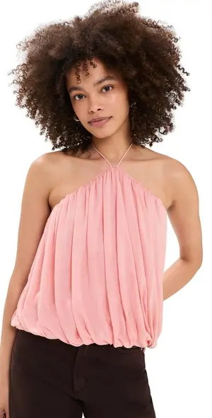 Rachel Comey Boba Halter Neck Bubble Hem Top - Pink