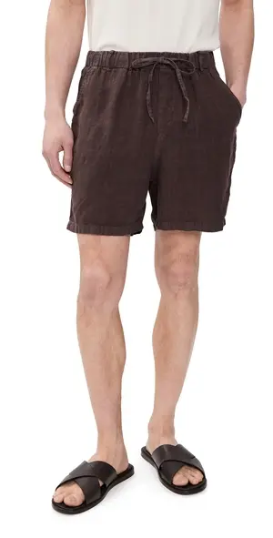 BATHER Linen Leisure Shorts - Espresso
