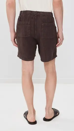 BATHER Linen Leisure Shorts - Espresso