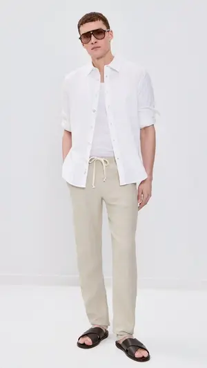 ALEX CRANE Linen Bo Pants - Bone