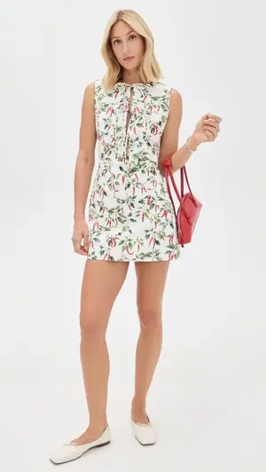 ANOTHER GIRL Chili Print Tie Front Mini Dress