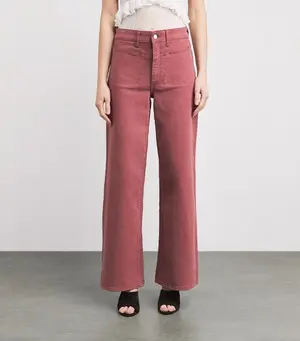 Paige Anessa Wide-leg Jeans - Pink
