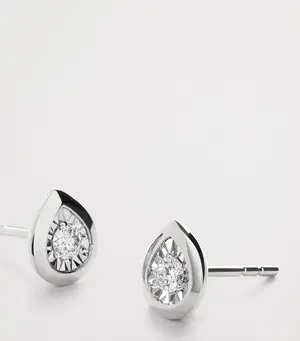 Monica Vinader Sterling And Diamond Stud Earrings
