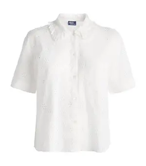 Polo Ralph Lauren Cotton Eyelet Short Pyjama Set - White