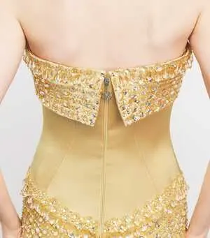 GEORGES HOBEIKA Embellished Strapless Gown