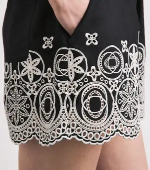 La DoubleJ Cotton Embroidered Shorts