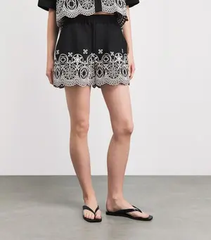 La DoubleJ Cotton Embroidered Shorts
