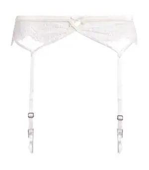 FLEUR DU MAL Lace Frankie Suspender Belt - Ivory