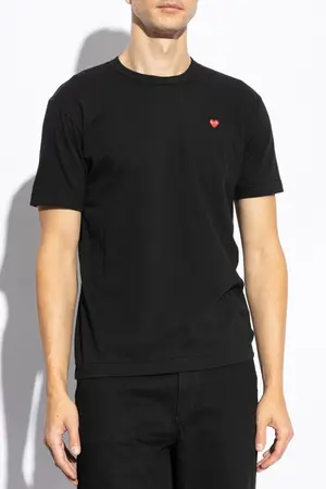 Play Comme Des Garcon T-shirt With Logo Patch - Black