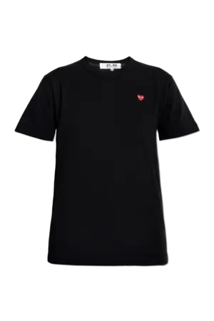 Play Comme Des Garcon T-shirt With Logo Patch - Black
