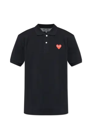 Play Comme Des Garcon Polo With Logo Patch - Black