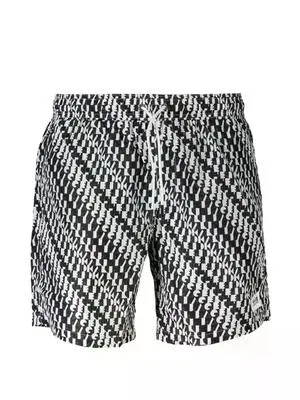 Karl Lagerfeld Logo-print Drawstring Swim Shorts - Black