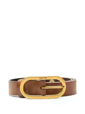 Miu Miu Oval-buckle Leather Belt