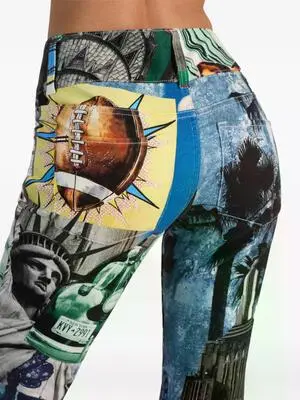 Alice + Olivia Kai Graphic Print Flared Jeans