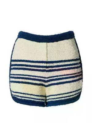 Perfect Moment Stripe-pattern Bouclé Shorts - Blue