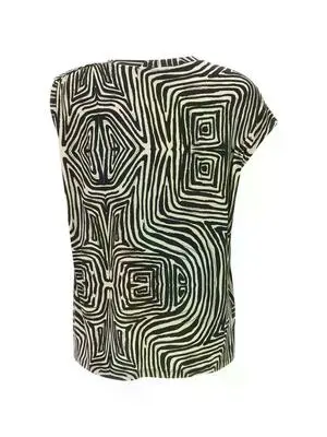 ELENA MIRÒ Abstract-pattern Gathered T-shirt