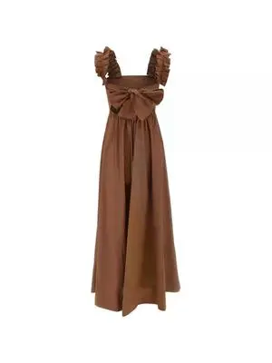 Liu Jo Ruffled Bow-detail Maxi Dress - Brown