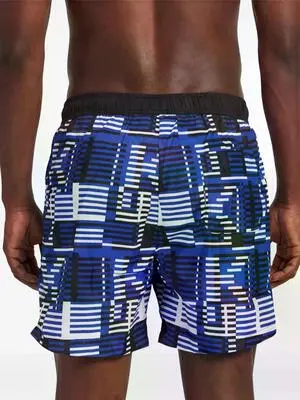 Karl Lagerfeld Geometric-print Swim Shorts - Blue