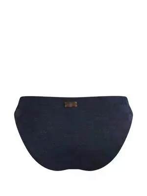 Vilebrequin Flocked Turtle-embroidered Bikini Bottom - Blue