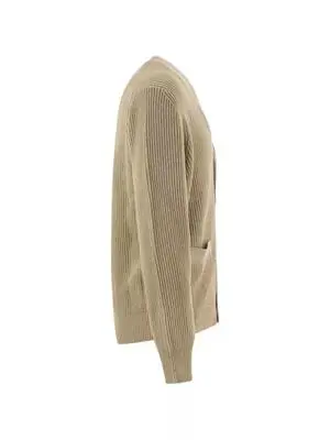 BOSS Ribbed-knit Cardigan - Neutrals