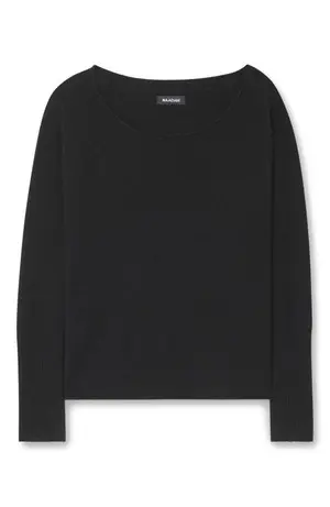Naadam Lightweight Cashmere Boatneck Sweater - Black