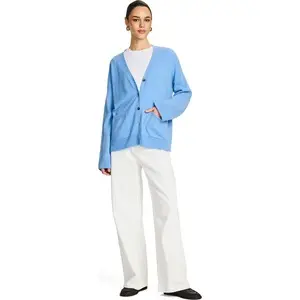 Naadam Signature Cashmere Boxy Cardigan - Sky