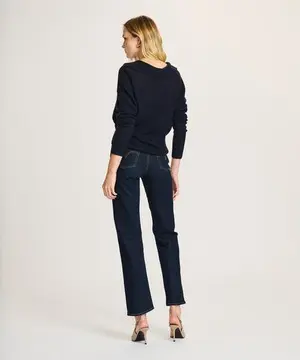Naadam Featherweight Cashmere Polo Sweater - Navy