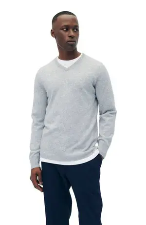 Naadam Cashmere V-neck Sweater - Cement