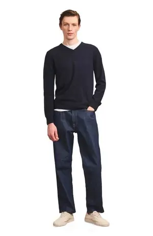 Naadam Cashmere V-neck Sweater - Navy