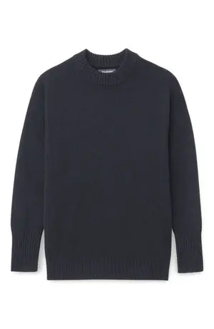 Naadam Luxe Cashmere Oversized Crewneck Sweater - Black