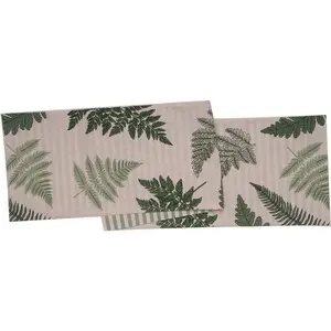 C&F HOME Botanical Forest Reversible Graphic Print Machine Washable Table Runner 14" X 72 - Green