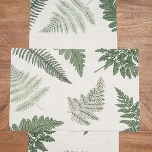 C&F HOME Botanical Forest Reversible Graphic Print Machine Washable Table Runner 14" X 72