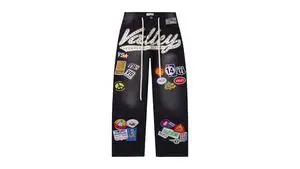 VALE FOREVER 1980's Patchwork Painter Pants - Black