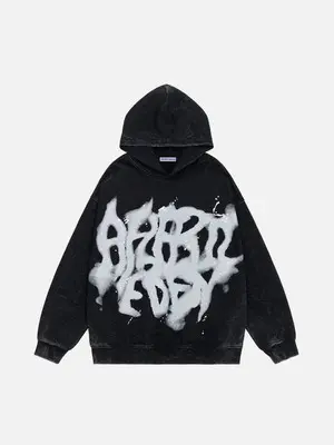 AELFRIC EDEN Abstract Graphic Print Hoodie