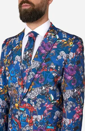 Opposuits X Transformers Slim Fit Two-piece Suit & Tie Set