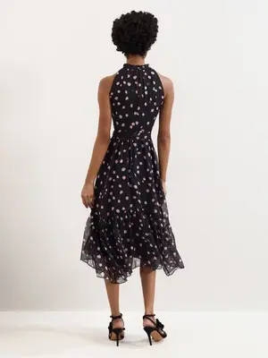 PHASE EIGHT Sleeveless Halterneck Polka Dot Midi Dress