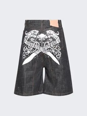 PDF CHANNEL Low Ride Denim Shorts