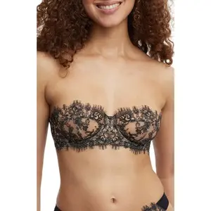 SKARLETT BLUE Entice Strapless Lace Underwire Bra - Black/nylon