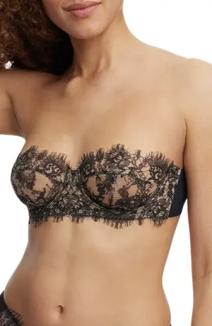 SKARLETT BLUE Entice Strapless Lace Underwire Bra - Black/nylon
