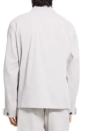Theory Mod Linen Blend Field Jacket - Silver Cloud