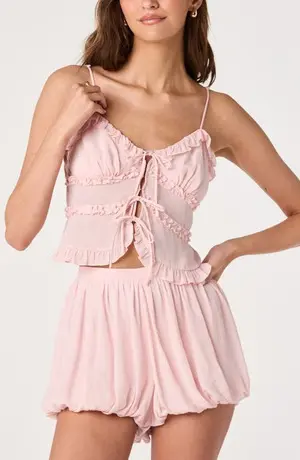 Astr The Label Kailey Pleated Bubble Shorts - Blush