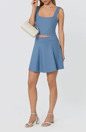 Astr The Label Shaylla Knit Square Neck Crop Top