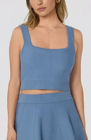 Astr The Label Shaylla Knit Square Neck Crop Top