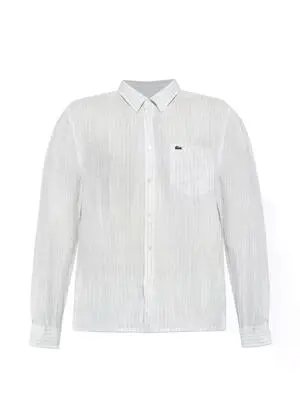 Lacoste Striped Linen Shirt - Blue