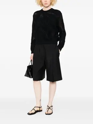 Max Mara Cotton Crewneck Pullover - Black