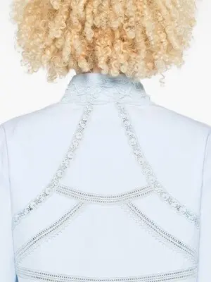 Ermanno Scervino Embroidered Cotton Shirt - Sky Blue